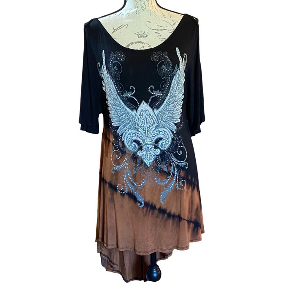 Vocal | Dresses | Vocal L Western Boho Rhinestone Stud Embellished Tie ...